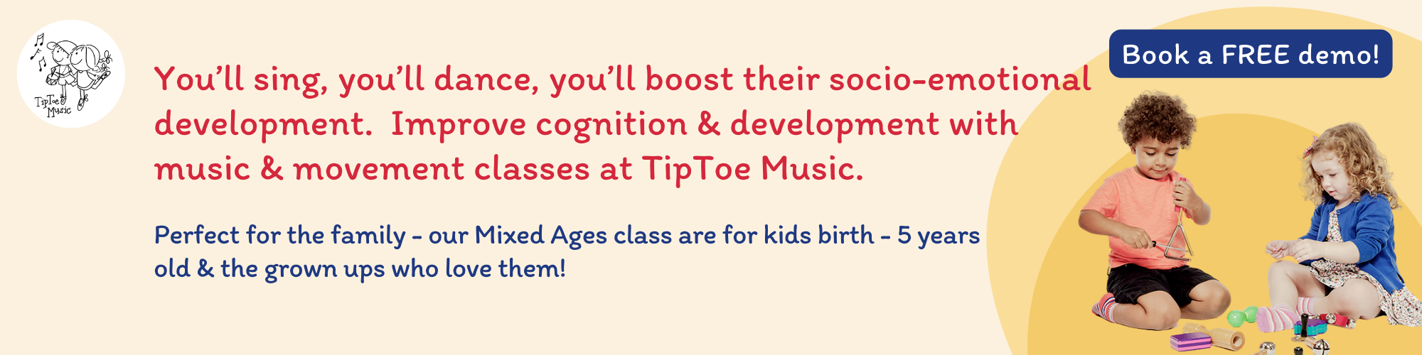 TipToe Music - Music Classes for Babies, Toddlers, Preschoolers & Big Kids